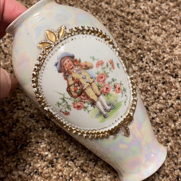 Accents | Antique Victorian Iridescent Rainbow Beautiful Floral ...